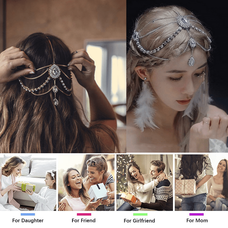 Head Chain Bridal Women Vintage Bohemian Crystal Halloween Headpiece Wedding Hair Jewelry Walmart