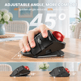 Wireless Trackball Mouse with Red Ball, Adjustable Angle, Rechargeable ...
