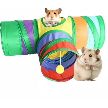 Pet Toys Rabbit Tunnels & Tubes Collapsible 3 Way Tunnel Bunny Hideout ...