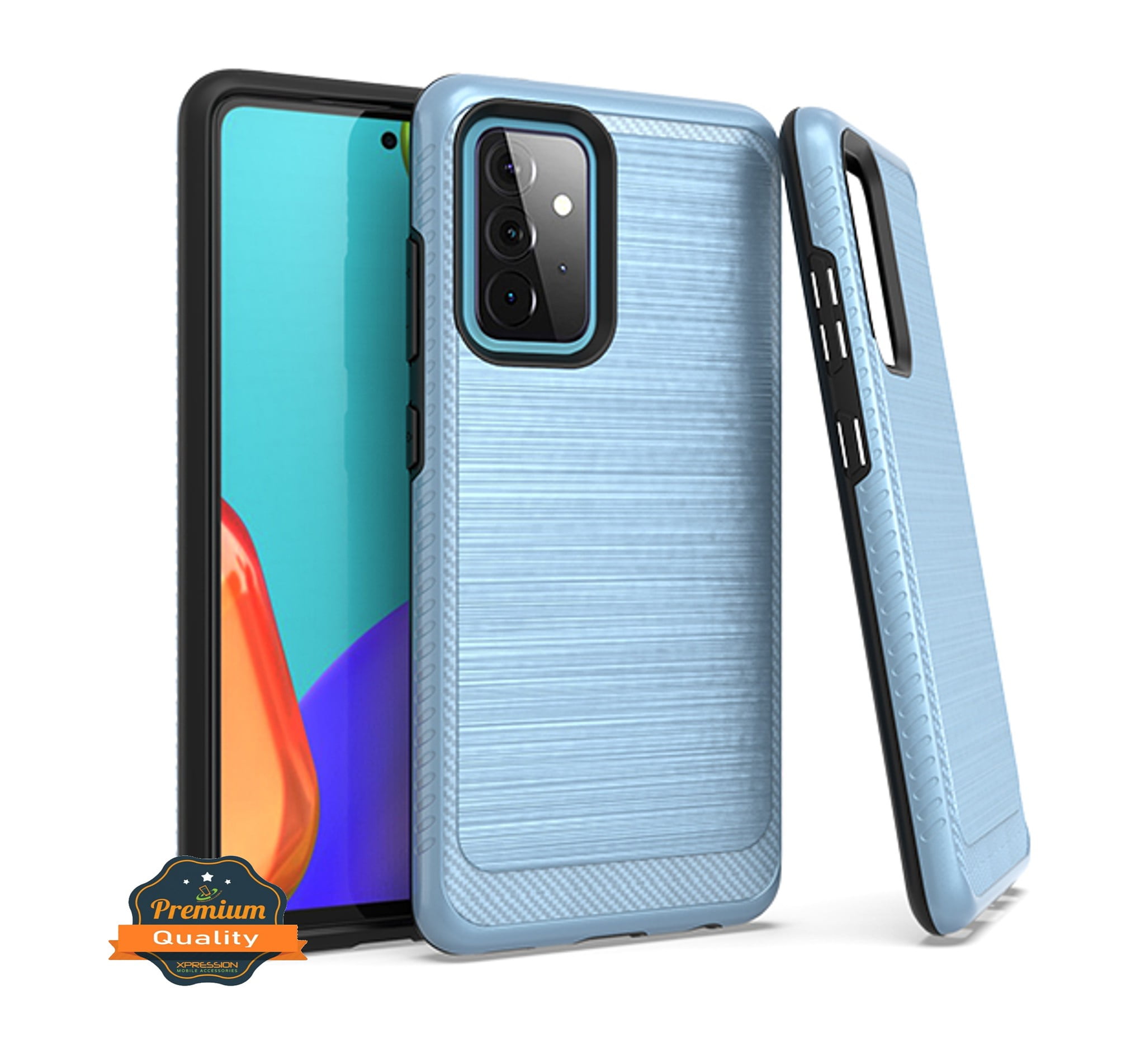 Xpression Case for Samsung Galaxy A52 5G Brushed Texture Rugged Carbon Fiber Design Shockproof ...