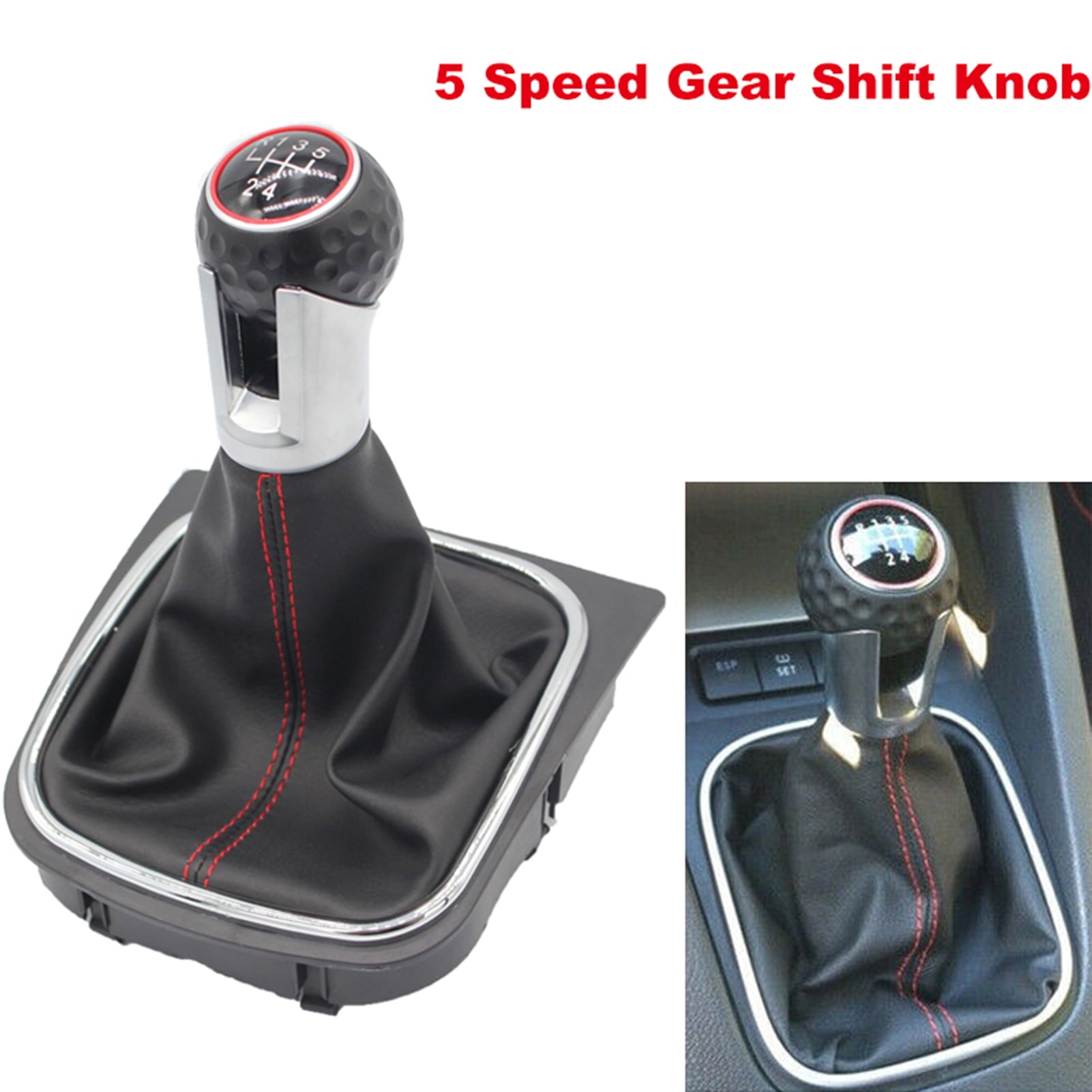 POSSBAY 5/6 Speed Gear Stick Shift Knob Boot For VW Golf 5 6 MK5 MK6 ...