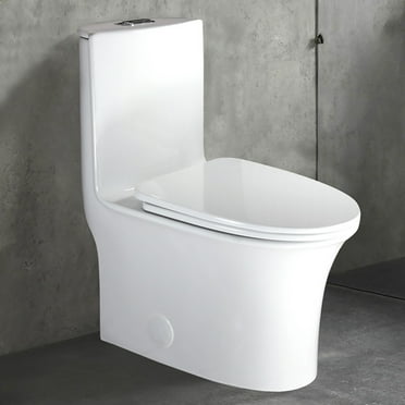 WinZo WZ5069 Ceramic Small Round Toilet One Piece 23" Depth Dual Flush ...