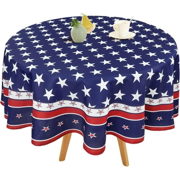 4th of July Tablecloth Patriotic Decorations Red White and Blue Print ...