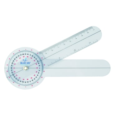 Baseline 360 degree clear plastic goniometer joint angle and range of ...