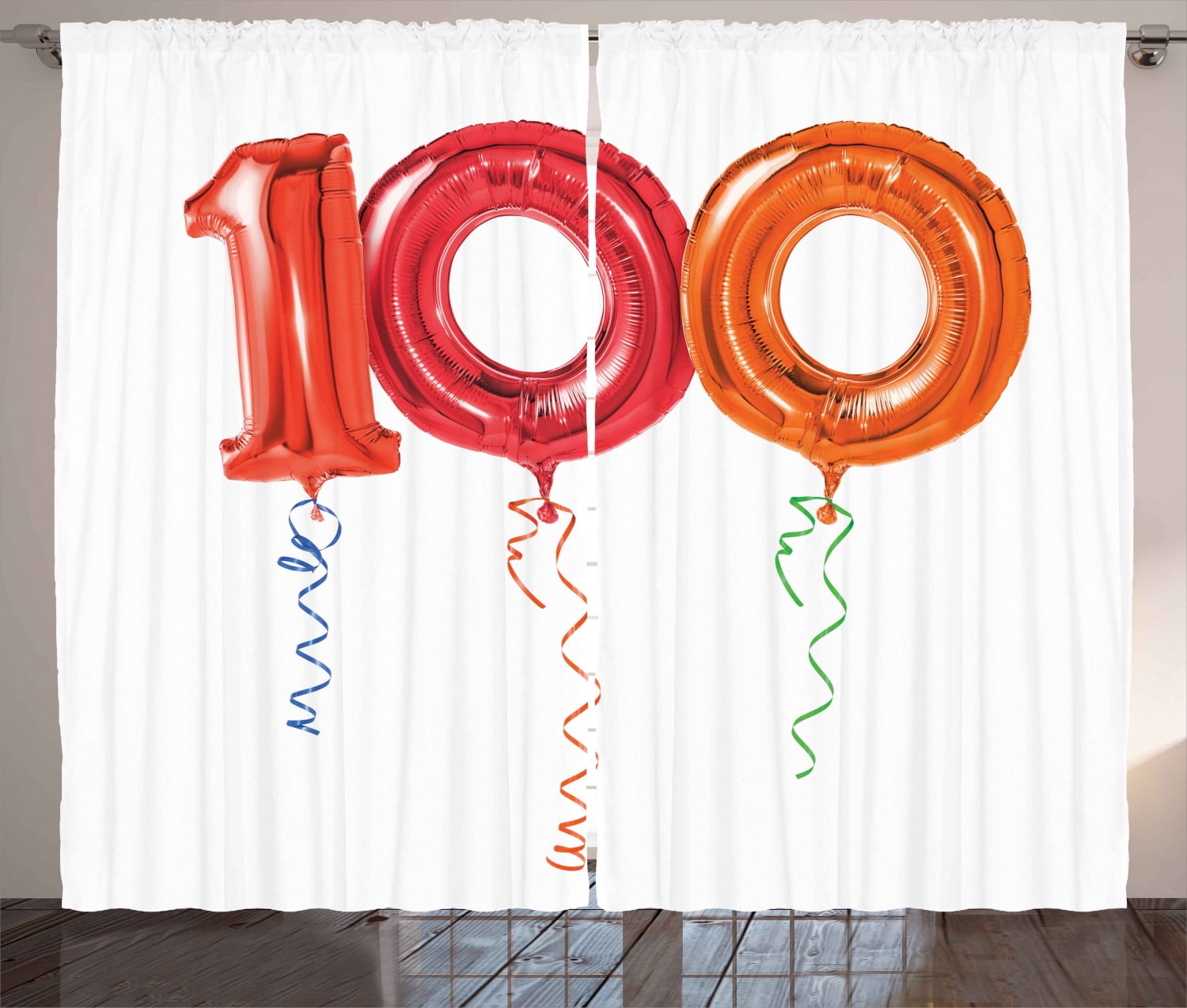 100th Birthday Decorations Curtains 2 Panels Set, Party for Hundred ...