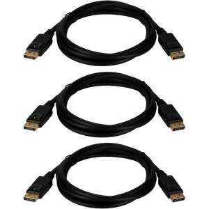 QVS 3-Pack 10ft DisplayPort Digital A/V UltraHD 4K Black Cable with Latches - Walmart.com