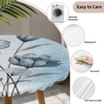 Blue Flower Round Tablecloth for 36-44 Inch Tables,Fitted Table Cover ...