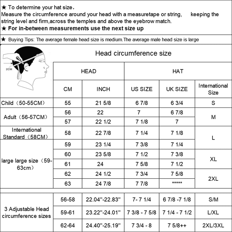 Bell Helmet Sizing Chart