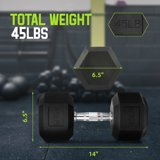 BalanceFrom 45 lbs Pair Weight Set Dumbbell, Rubber Encased Hex, Black ...