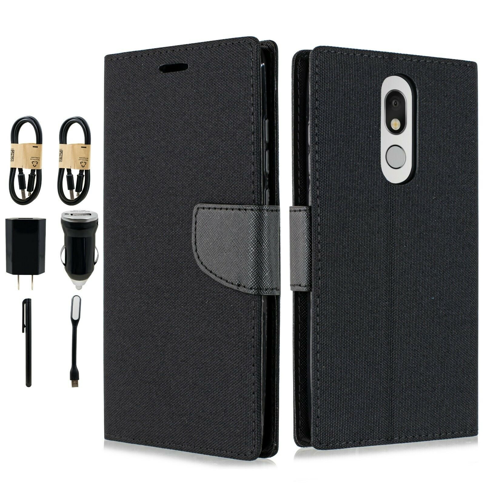 ~Value Pack~ for LG Stylo 5 Case Phone Case Hybrid 2-Tone Wallet Kick ...