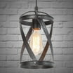 LNC 1-Light Black and Silver Lantern LED Mini Pendant for Kitchen ...