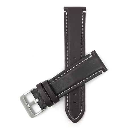 22mm wide, White Stitching Mens' Waterproof, Leather Watch Band Strap ...