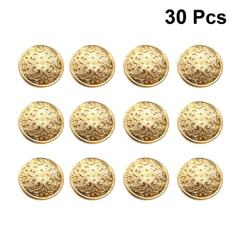Sewing Buttons 10pcs Small Metal Buttons - 10mm Golden For Clothing ...