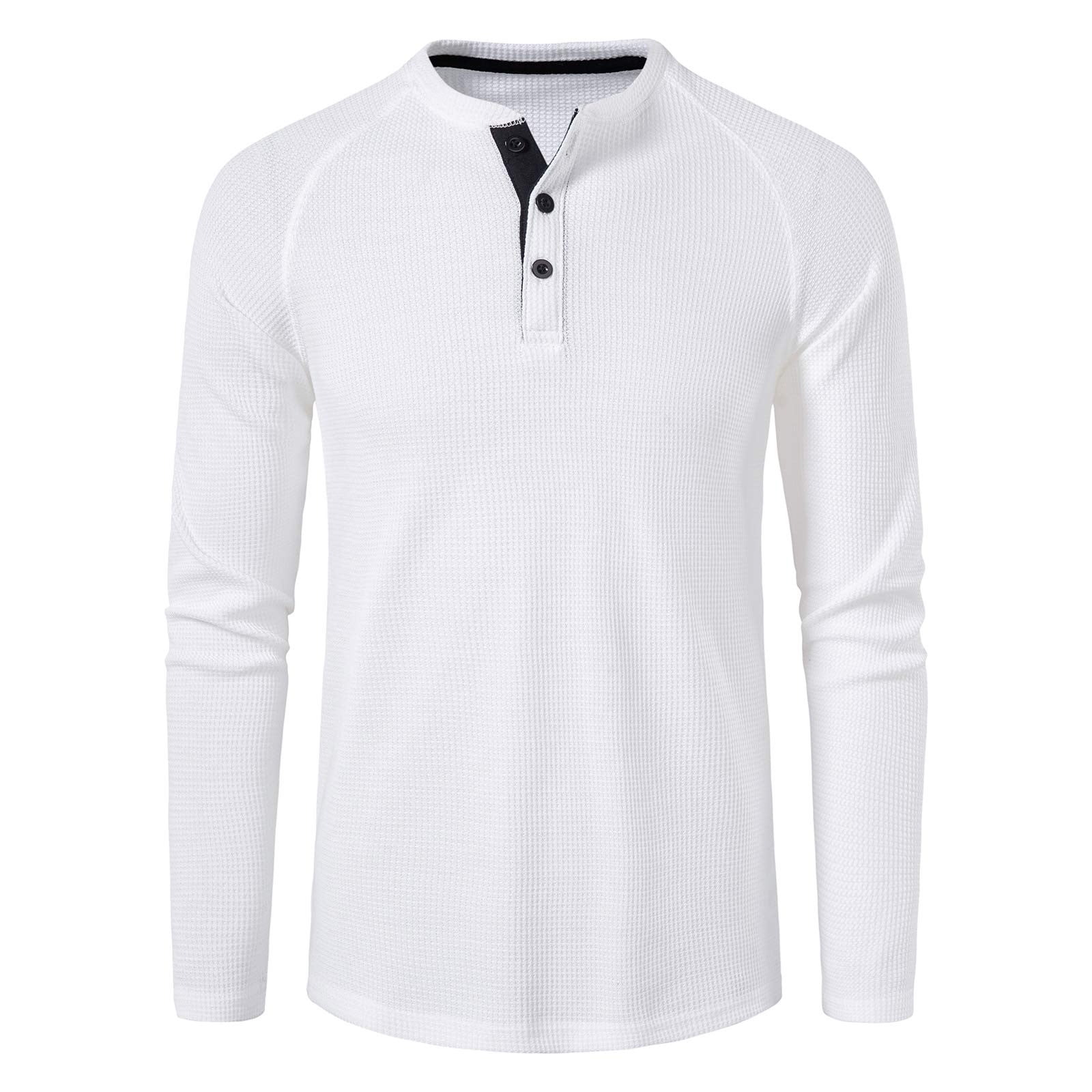 Click here for Cehvom Mens Loose Long-Sleeved T-Shirt Round Neck... prices