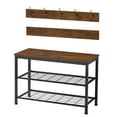 JRHRXXY Entryway 3-tier Shoe Rack Bench Set,with 2 Coat Racks,Bag,Hat ...