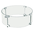 Fire Pit Wind Guard 29", Round Tempered Glass Shield for Outdoor Fire ...