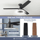 Prominence Home 52" Orbis Matte Black Remote Control Ceiling Fan, 3 ...