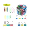 Clips Office Supplies, 350 Pcs Colored Paper Clips and Binder Clips Set ...
