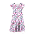 SonxaHe Big Girls' Dress Flutter Sleeve Ruffle Floral Print Dress Kids ...