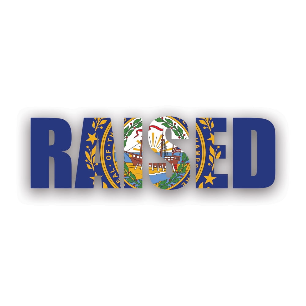 New Hampshire Raised State Flag Sticker Decal - Self Adhesive Vinyl ...
