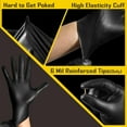 5 Mil Black Disposable Nitrile Gloves for Men, Heavy-Duty for Household ...