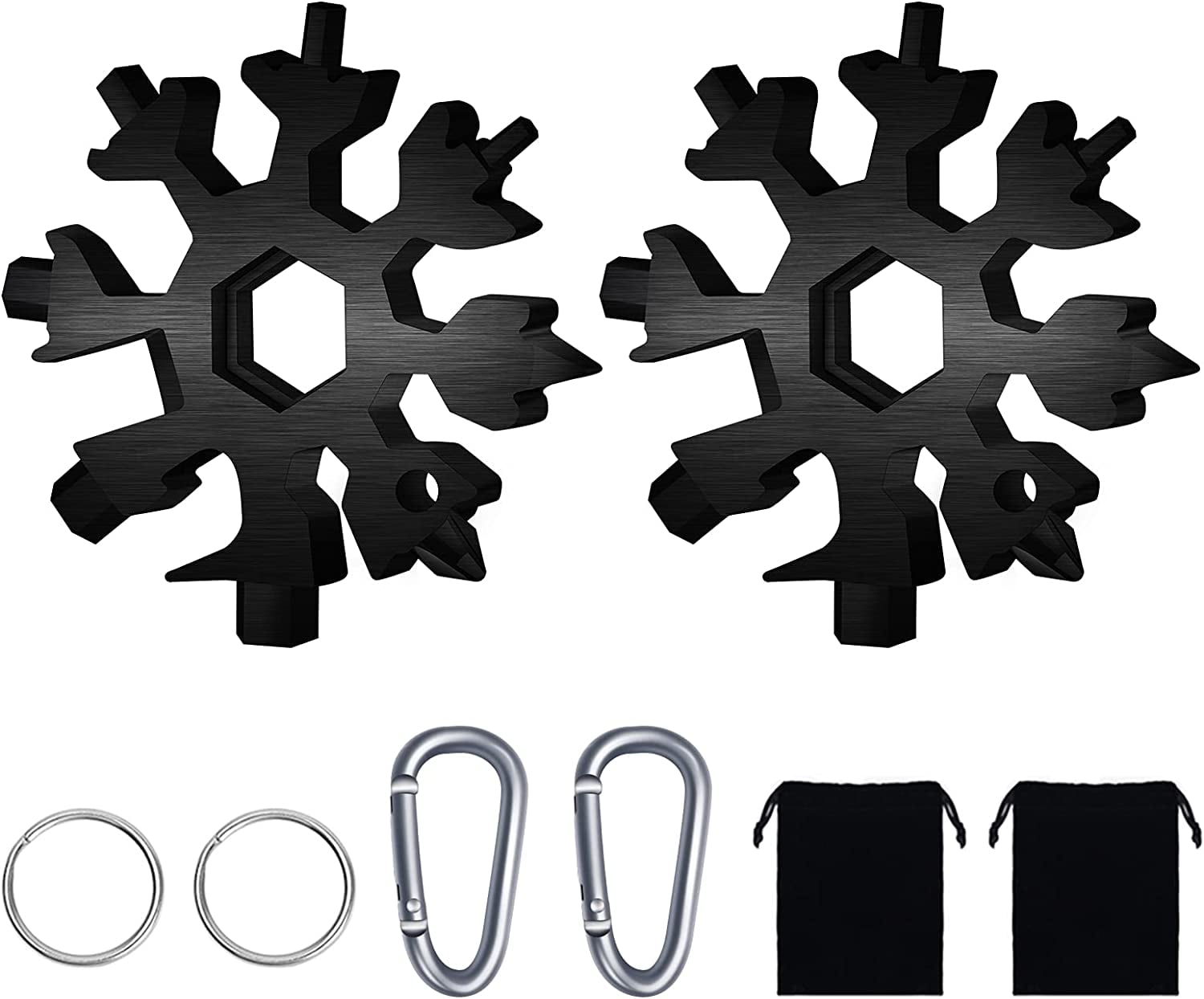 Snowflake Multitool, 2 Pcs 18-in-1 Stainless Steel Snowflake Standard ...