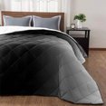 Art Black Quilted Comforters Cooling Blanket Queen Size, Deep Black ...
