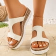 Bkhluea Women Texture Cutout Strap Platform Wedge Slide Sandals Slip On ...