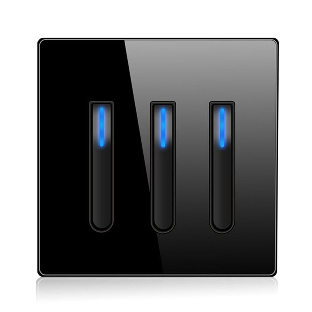 Modern Tempered Glass Panel 86*90mm LED Indicator Piano Key Rocker ...