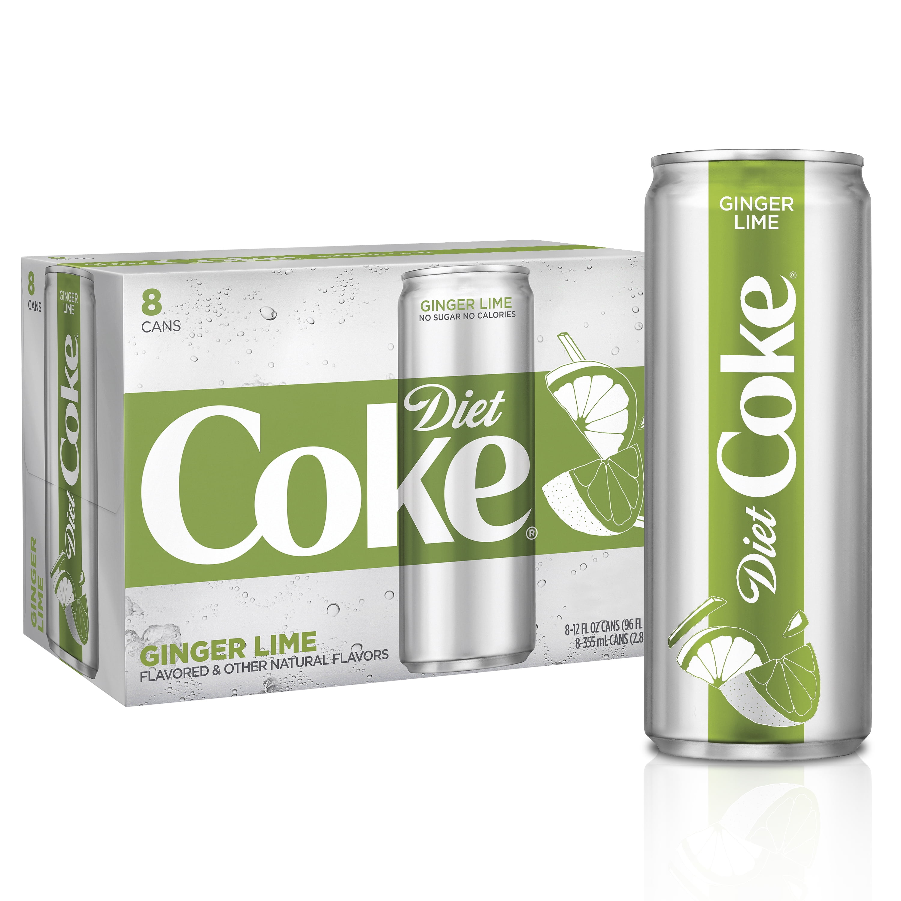Diet Coke Ginger Lime Soda Soft Drink, 12 fl oz, 8 Pack - Walmart.com