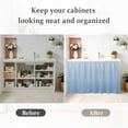 Blue Striped Small Cabinet Curtains 10"W x 11"L, Modern Minimalist ...