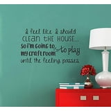 Clean the House Craft Vinyl Decals Wall Stickers Room Saying Art, 23x14 ...
