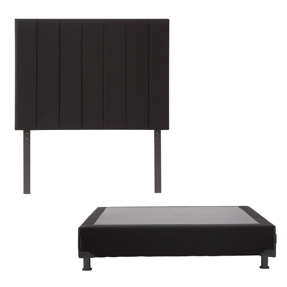 Box Base Cama Queen Size + Cabecera Argos Negro Dicasa Argos Black ...