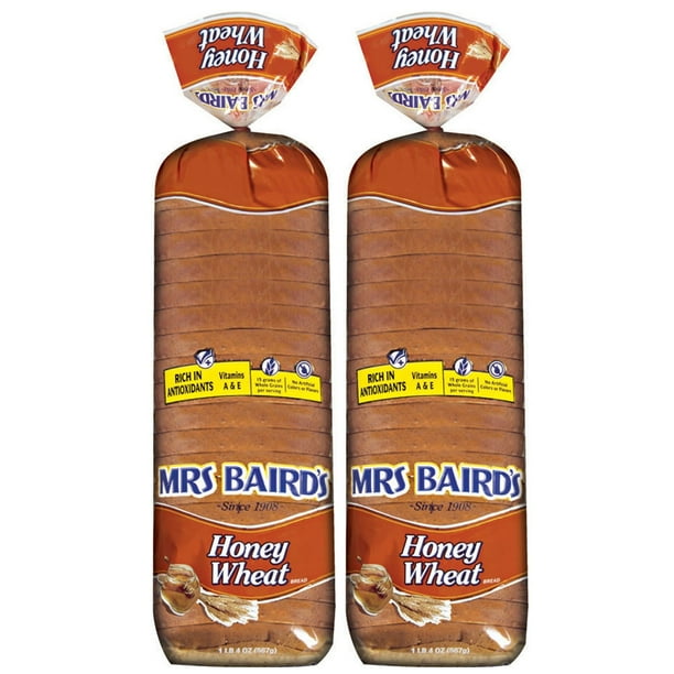 Mrs. Baird's Honey Wheat Bread - 20 oz. Loaf - 2 pk. - Walmart.com ...