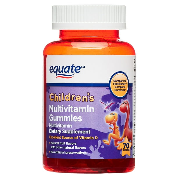Equate Kids Multivitamin Gummies for General Health, Natural Fruit, 70 Count - Walmart.com