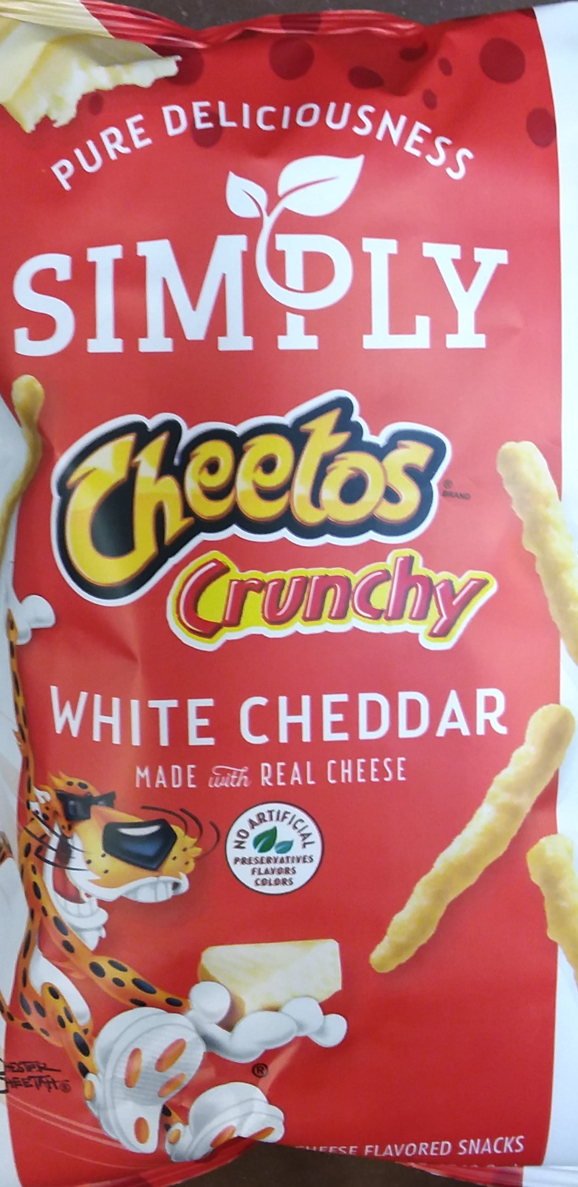 Simply Cheetos Crunchy White Cheddar Cheese Flavored Snacks, 2 7/8 oz ... Simply Cheetos Crunchy White Cheddar Cheese Flavored Snacks, 2 7/8 oz ...