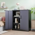 AOKHNBF Metal Cabinet with Glass Doors Lockable Office Cabinet 71" Tall ...