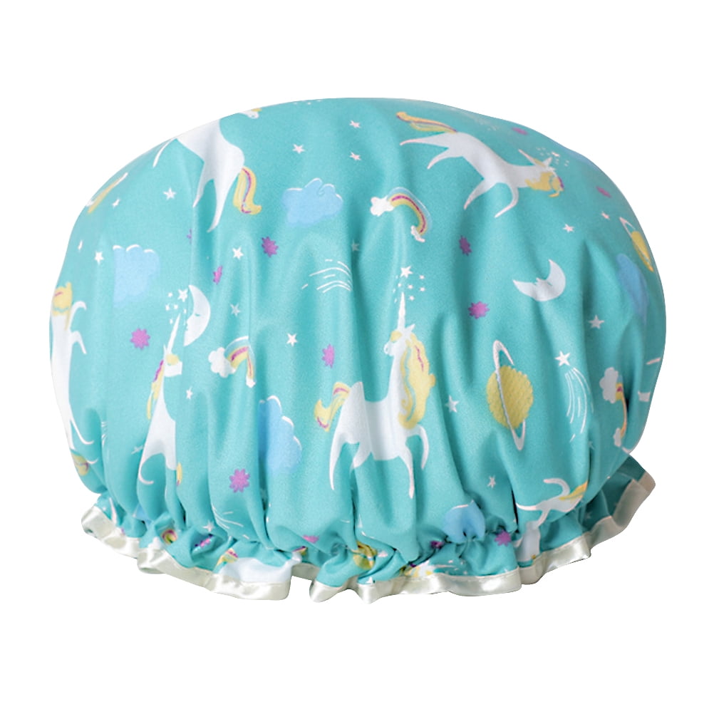 NUOLUX Cartoon Bath Hat Double Layer Shower Hat Waterproof Shower ...