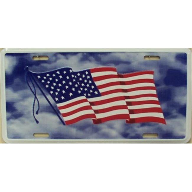 LP - 1211 American USA Flag Cloud Background License Plate - 320C ...