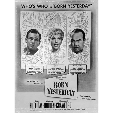A Promotional Poster For Born Yesterday Photo Print (24 x 30) | Walmart ...