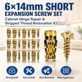 6×14mm Short Expansion Screw Set for Cabinet Hinge Repair & Stripped ...