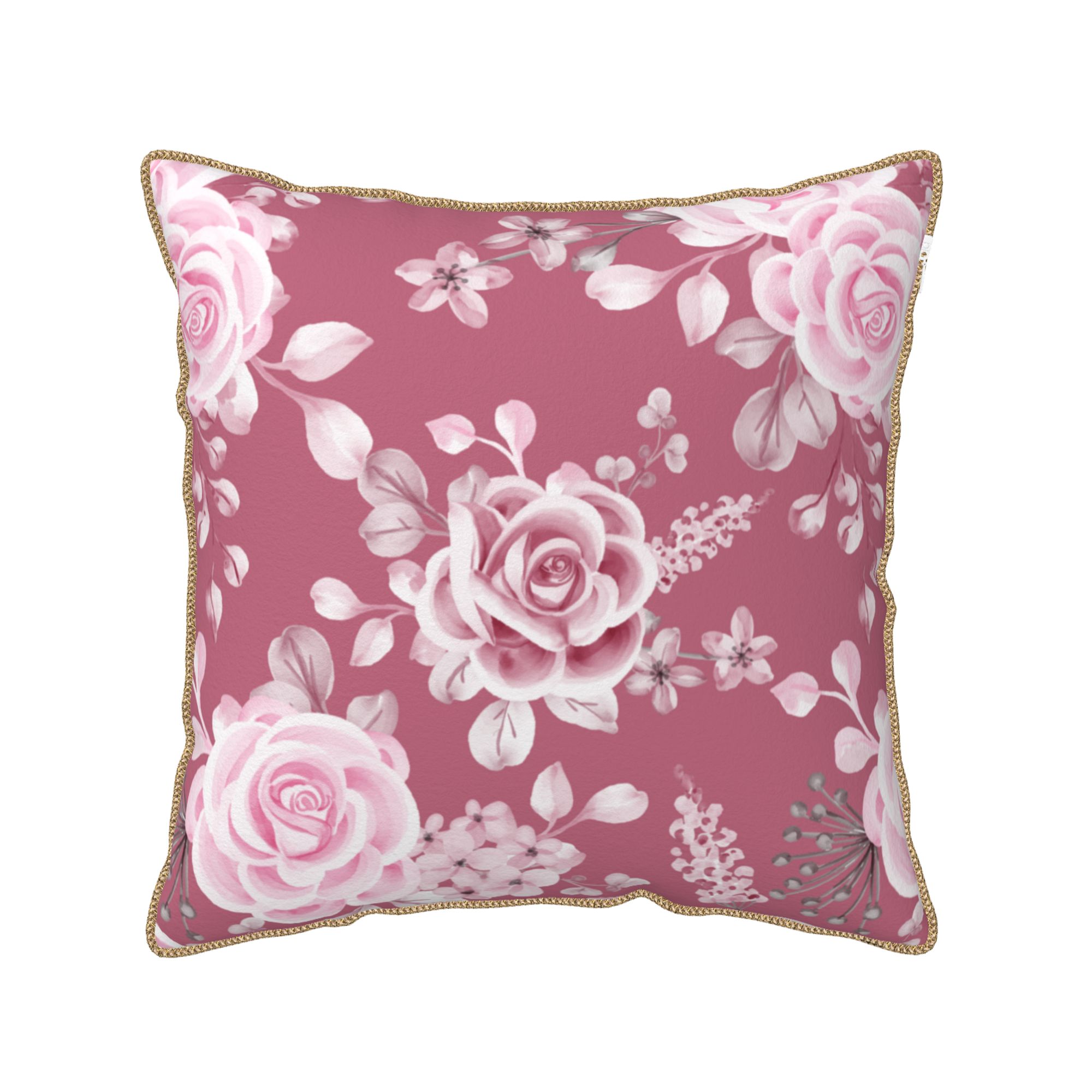 ZNDUO Cartoon Pink Roses Pattern Throw Pillows for Couch-Indoor ...