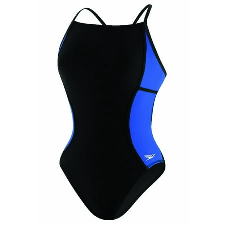 Speedo Sprint Splice PowerPLUS Thin Strap Female Youth Black/Sapphire ...