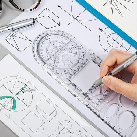 Multifunctional Geometric Ruler Portable Geometric Drawing Template ...