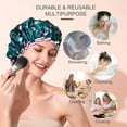 KUNGUGU Reusable Shower Caps for Women Long Hair, Double Layer Waterproof Hair Protector ...