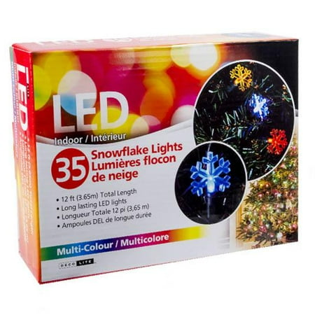 40569 - LED SNOWFLAKE LIGHT 12FT MULTI-COLOR INDOOR 35 LED LIGHTS ...