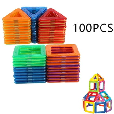 Kids Magnetic Tiles Toys, 100Pcs 3D Magnetic Building Blocks Tiles Set, Inspirational Creative ...