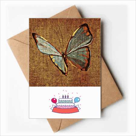 Flax butterfly tradition design embroidery Happy Birthday Greeting ...