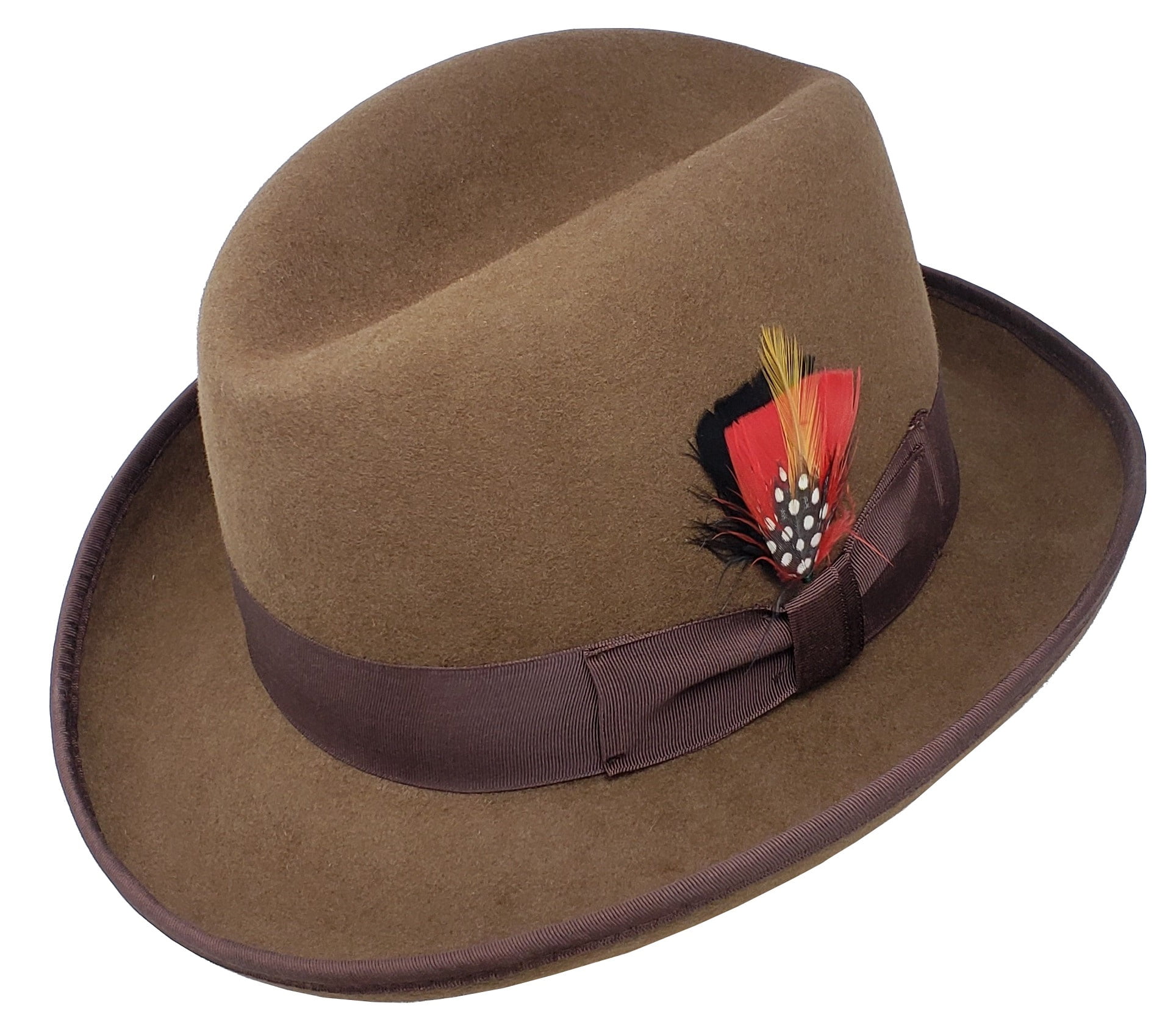 Different Touch Men's 100% Wool Felt Homburg Style Godfather Hats ...