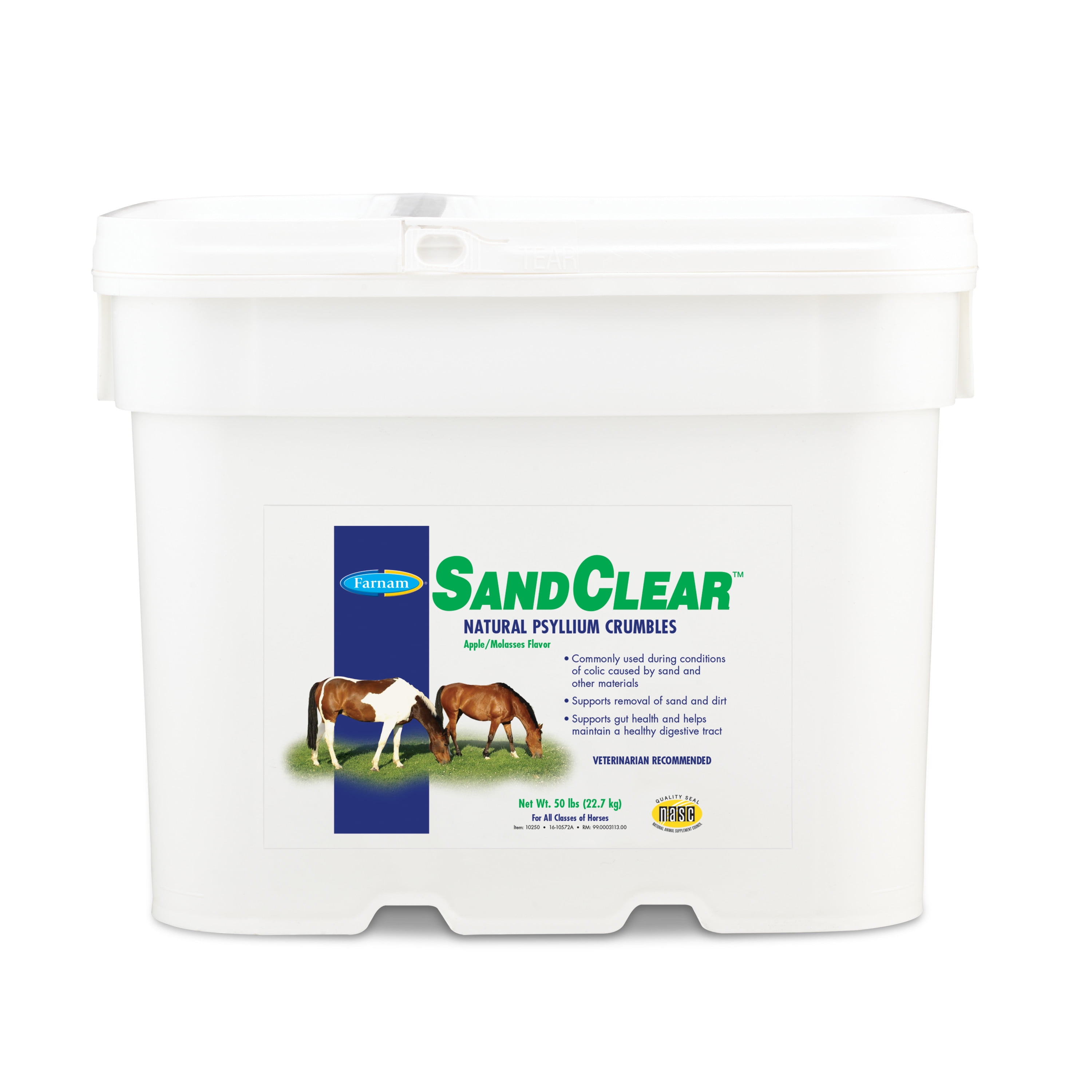 Farnam SandClear Natural Psyllium Crumbles for Horses, 50 Pound, 160 ...